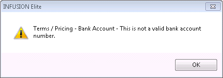 Not A Valid Bank Account – Infusion Business Software