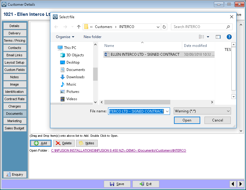 How do I Add Links to Documents In Infusion? – Infusion Business Software