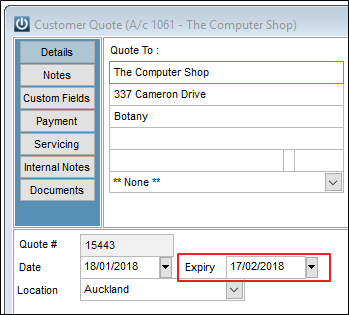 Expired Quotes – Infusion Business Software