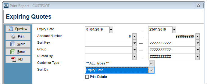 Expired Quotes – Infusion Business Software