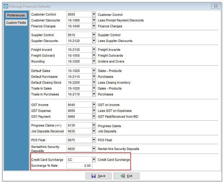 Credit Card Surcharge – Infusion Business Software