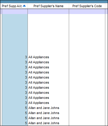 Preferred Supplier Sort – Infusion Business Software