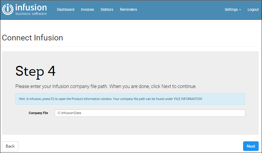Infusion Collect Installation – Infusion Business Software