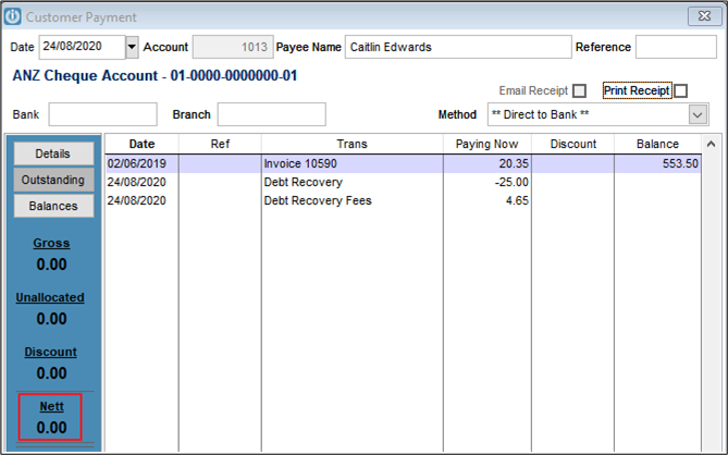 Debt Collection Fees – Infusion Business Software