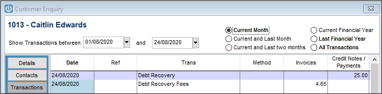 Debt Collection Fees – Infusion Business Software