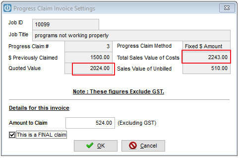 Progress Claims – Infusion Business Software
