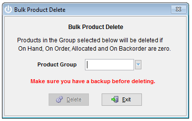 Utility - Delete Products by Group – Infusion Business Software