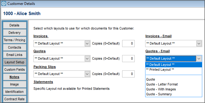 Email Different Quote Layout – Infusion Business Software