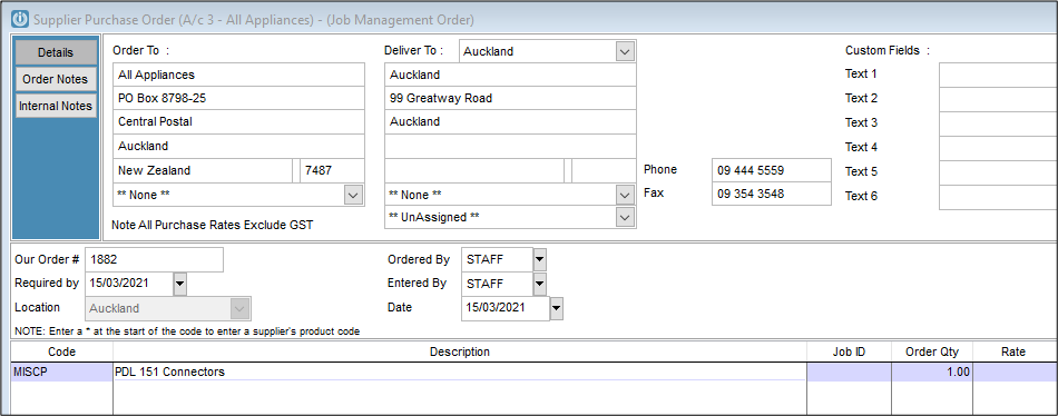 Miscellaneous Product Codes – Infusion Business Software