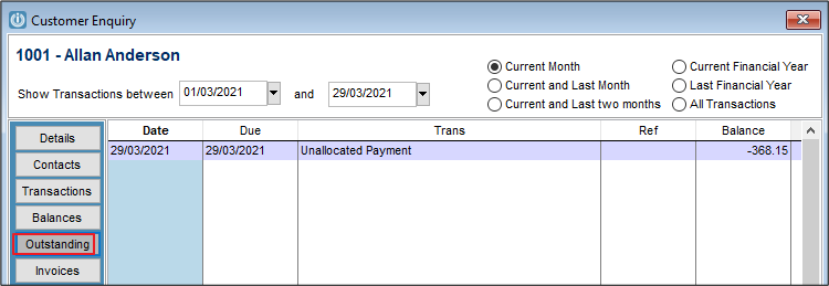 Multiple Unallocated Payments – Infusion Business Software