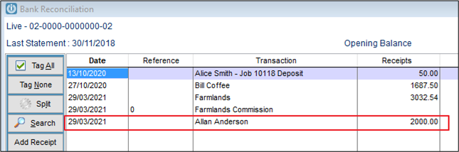 Multiple Unallocated Payments – Infusion Business Software