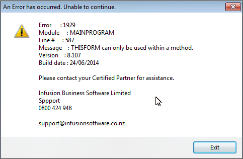 Error 1929 – Infusion Business Software