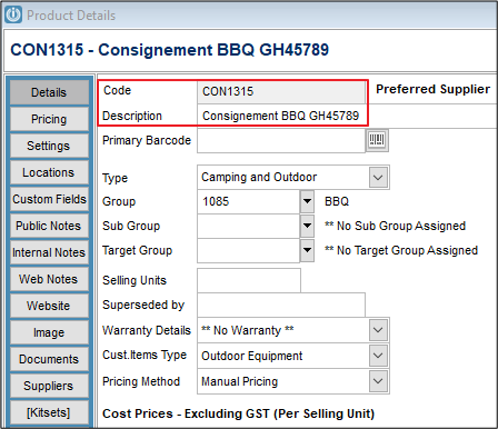 Consignment Stock – Infusion Business Software