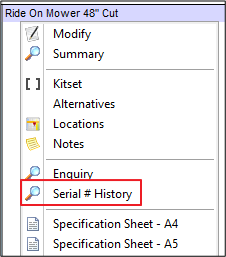 Serial Number History – Infusion Business Software