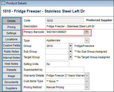 Adding Barcodes to Products – Infusion Business Software