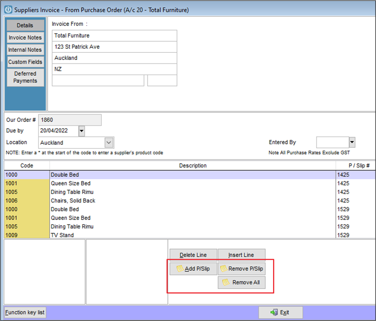 Part Filled Purchase Orders – Infusion Business Software
