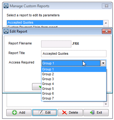 Manage Custom Report Access – Infusion Business Software