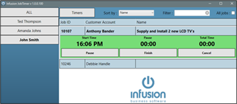 Infusion Job Timer - User Support Manual – Infusion Business Software