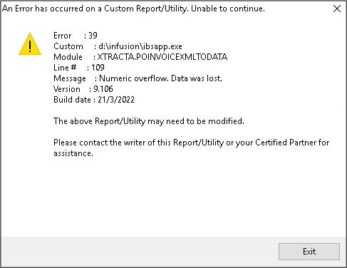 Error 39 Line 109 – Infusion Business Software